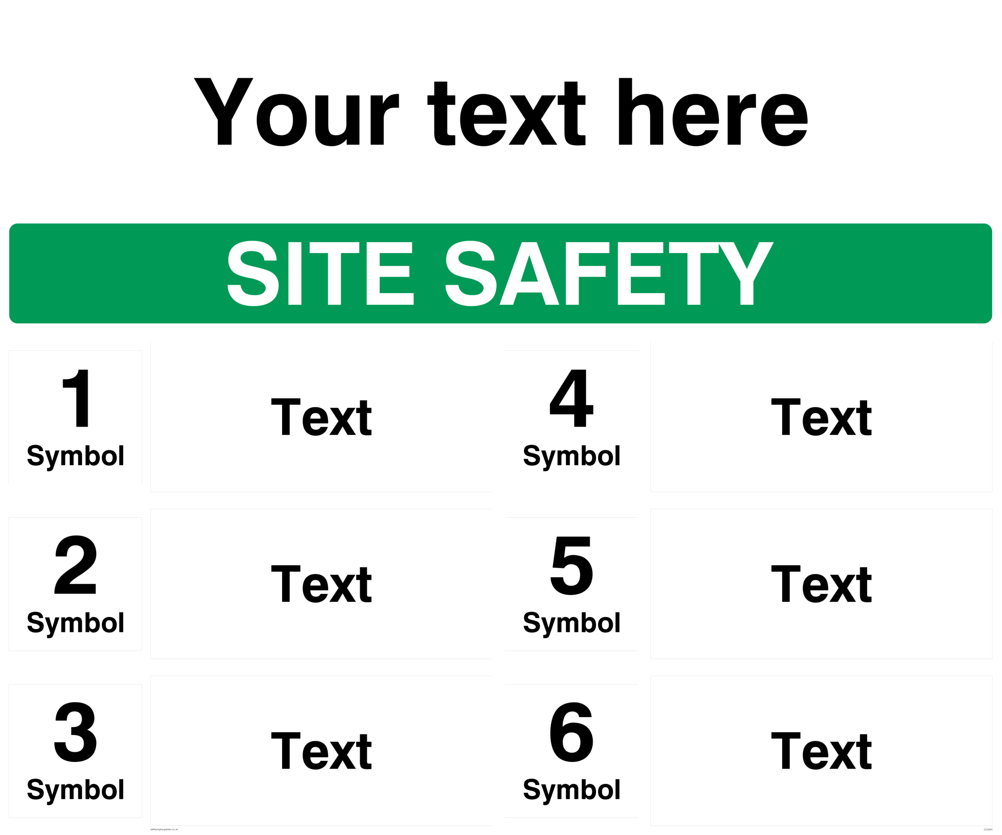Custom Site safety board 6X slots from Safety Sign Supplies