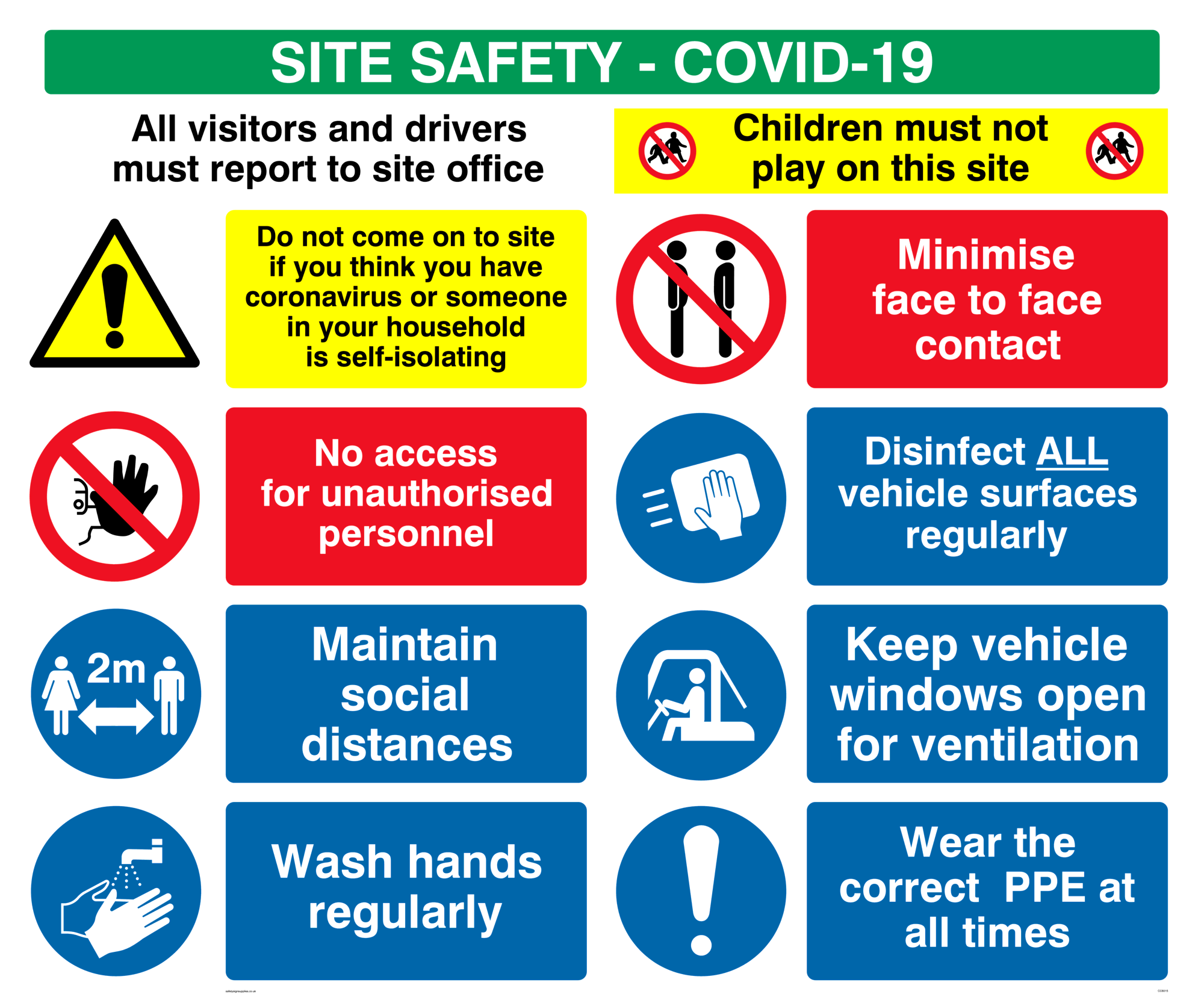 Site safety board - Covid 19 from Safety Sign Supplies