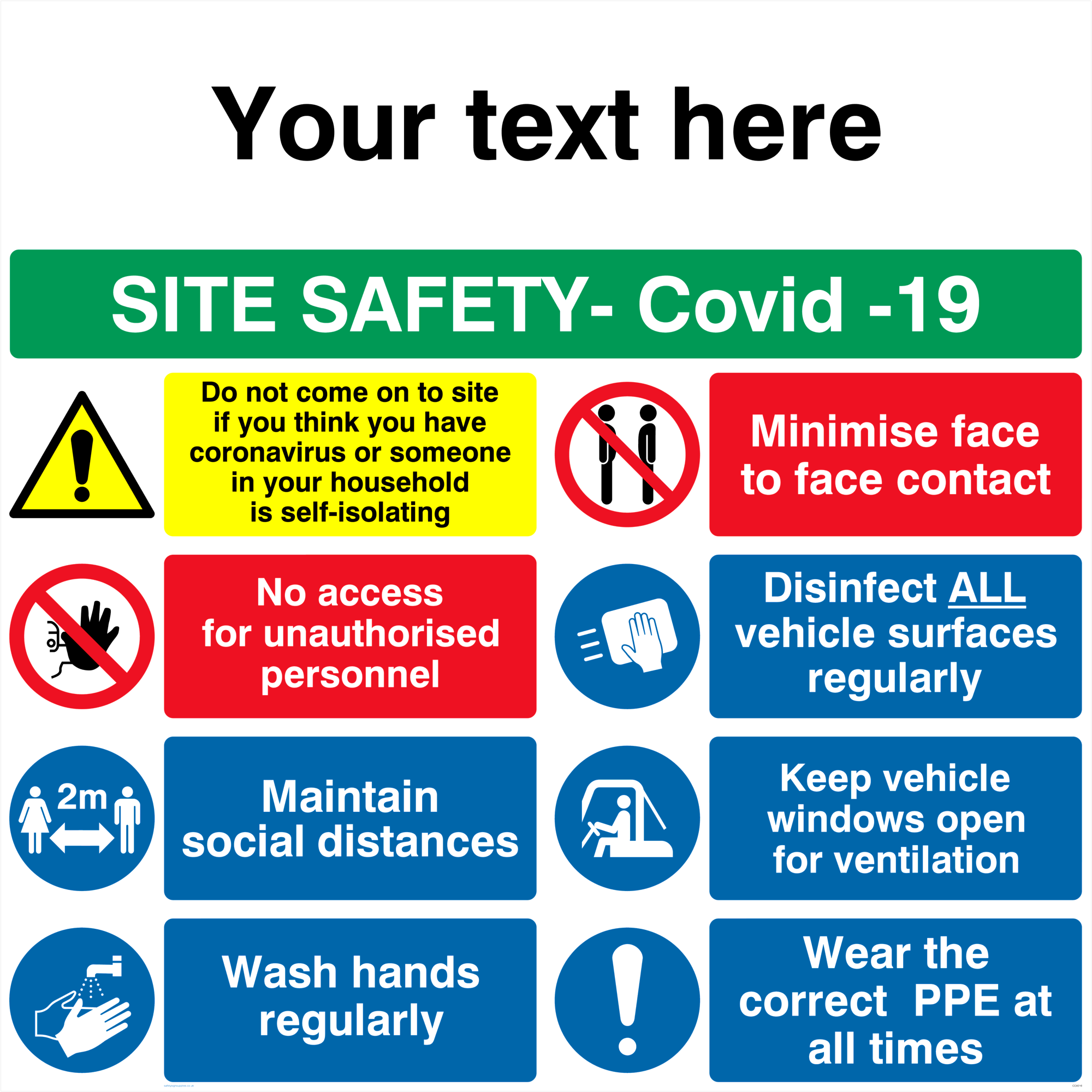 Custom Site Safety Board - Covid-19 from Safety Sign Supplies