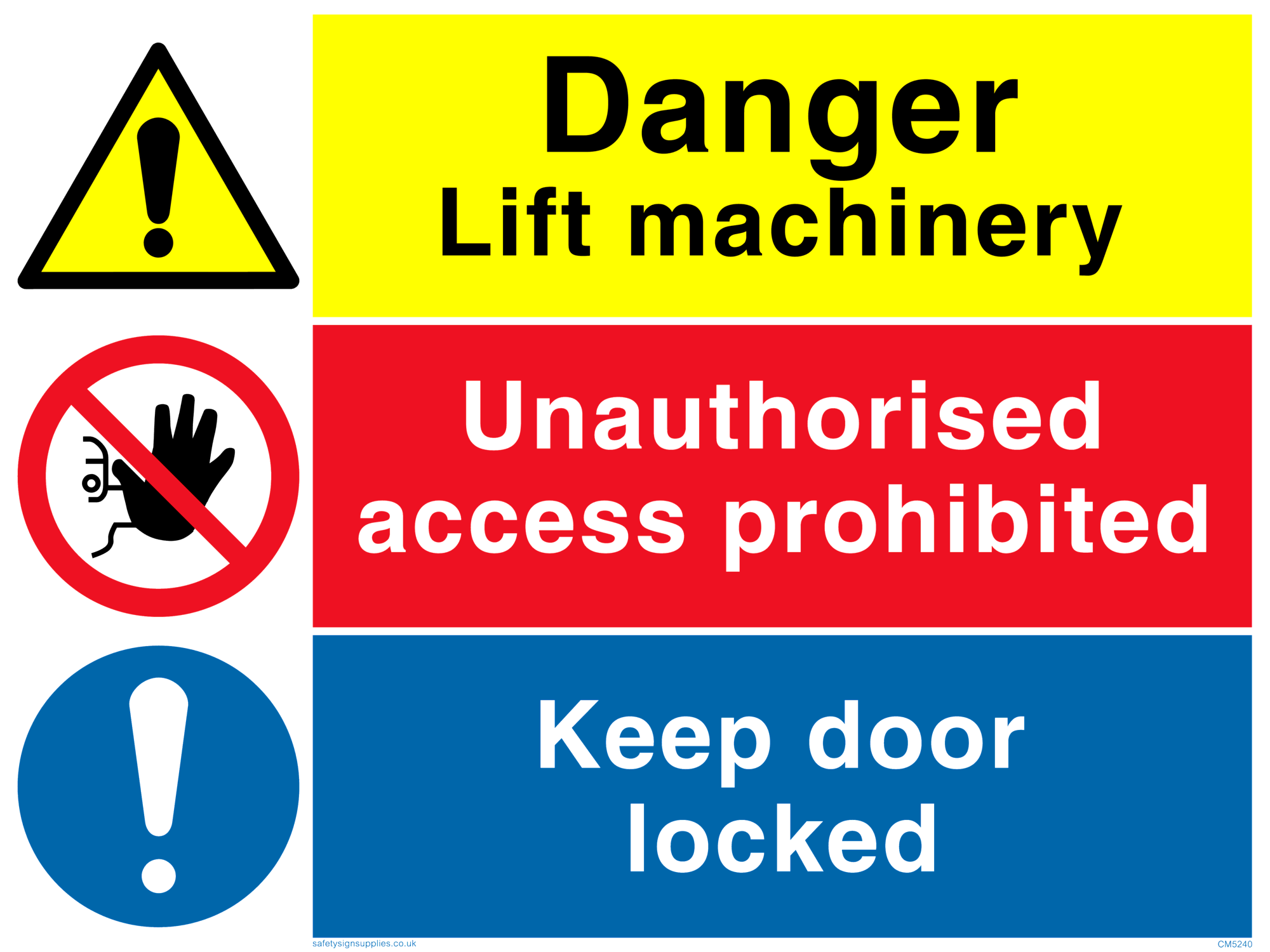 Danger Lift machinery from Safety Sign Supplies