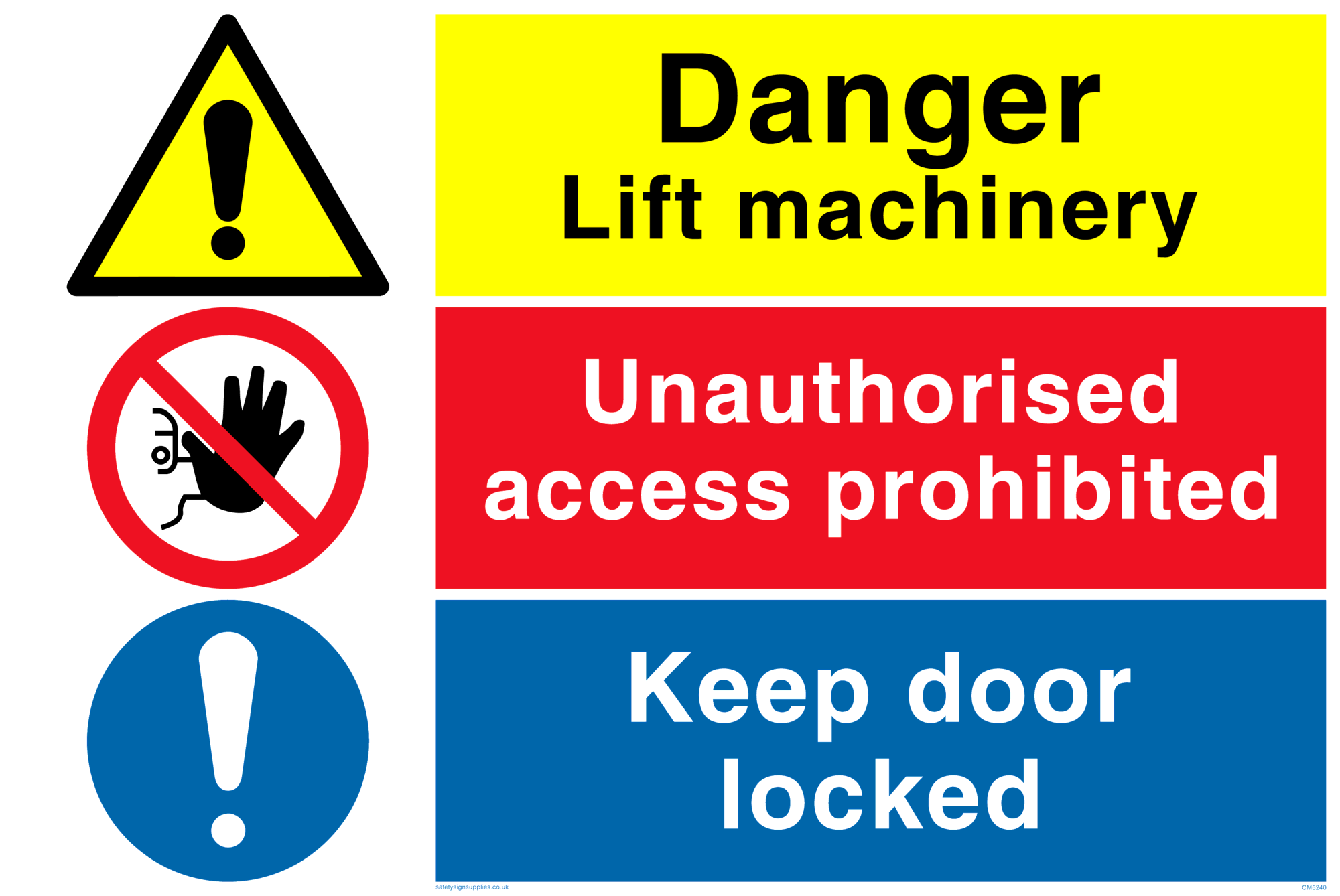 Danger Lift machinery from Safety Sign Supplies