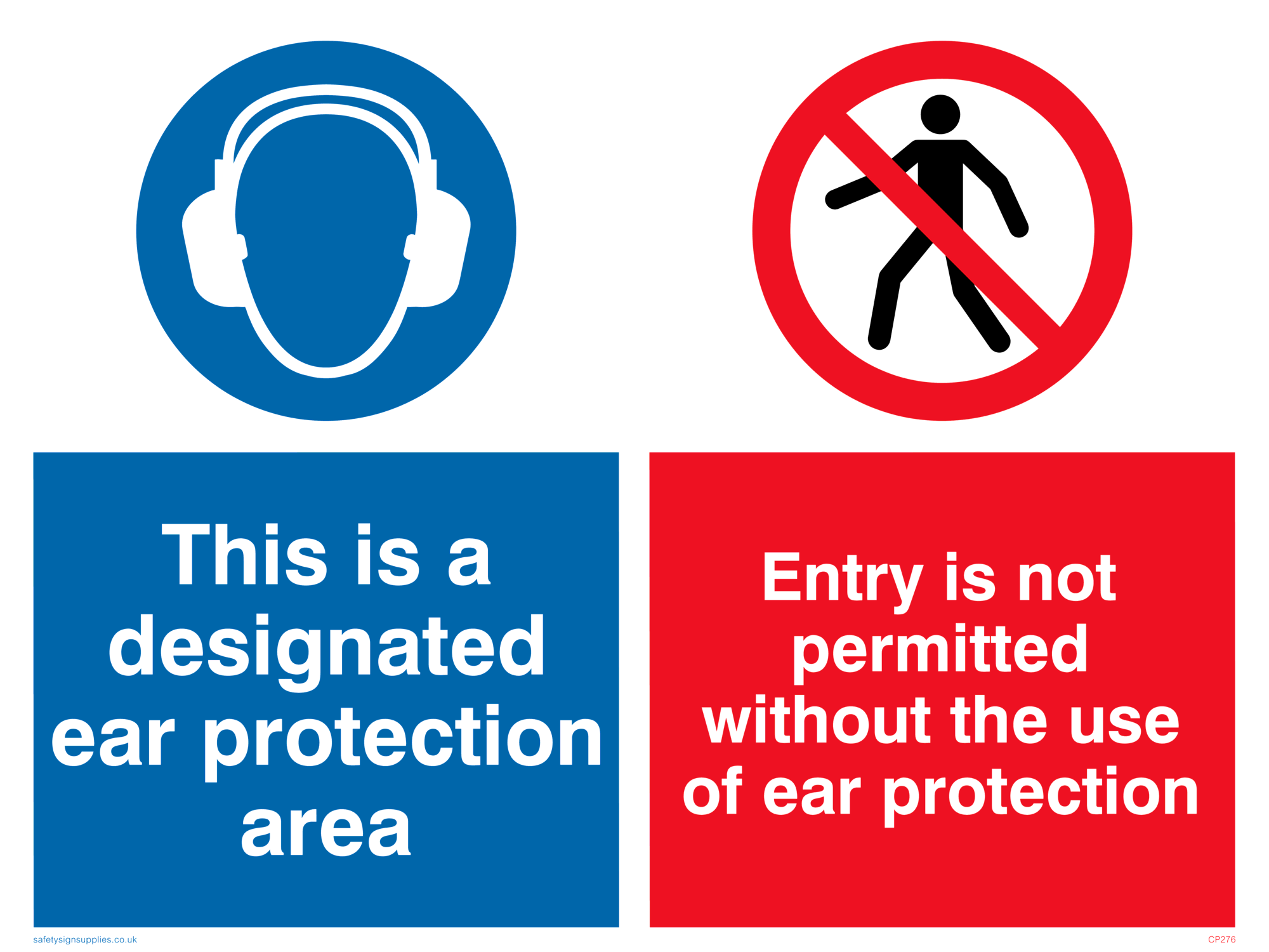 Designated ear protection zone from Safety Sign Supplies