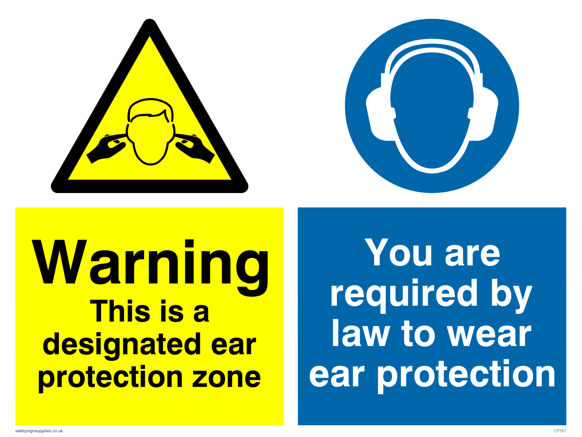 Designated ear protection zone from Safety Sign Supplies