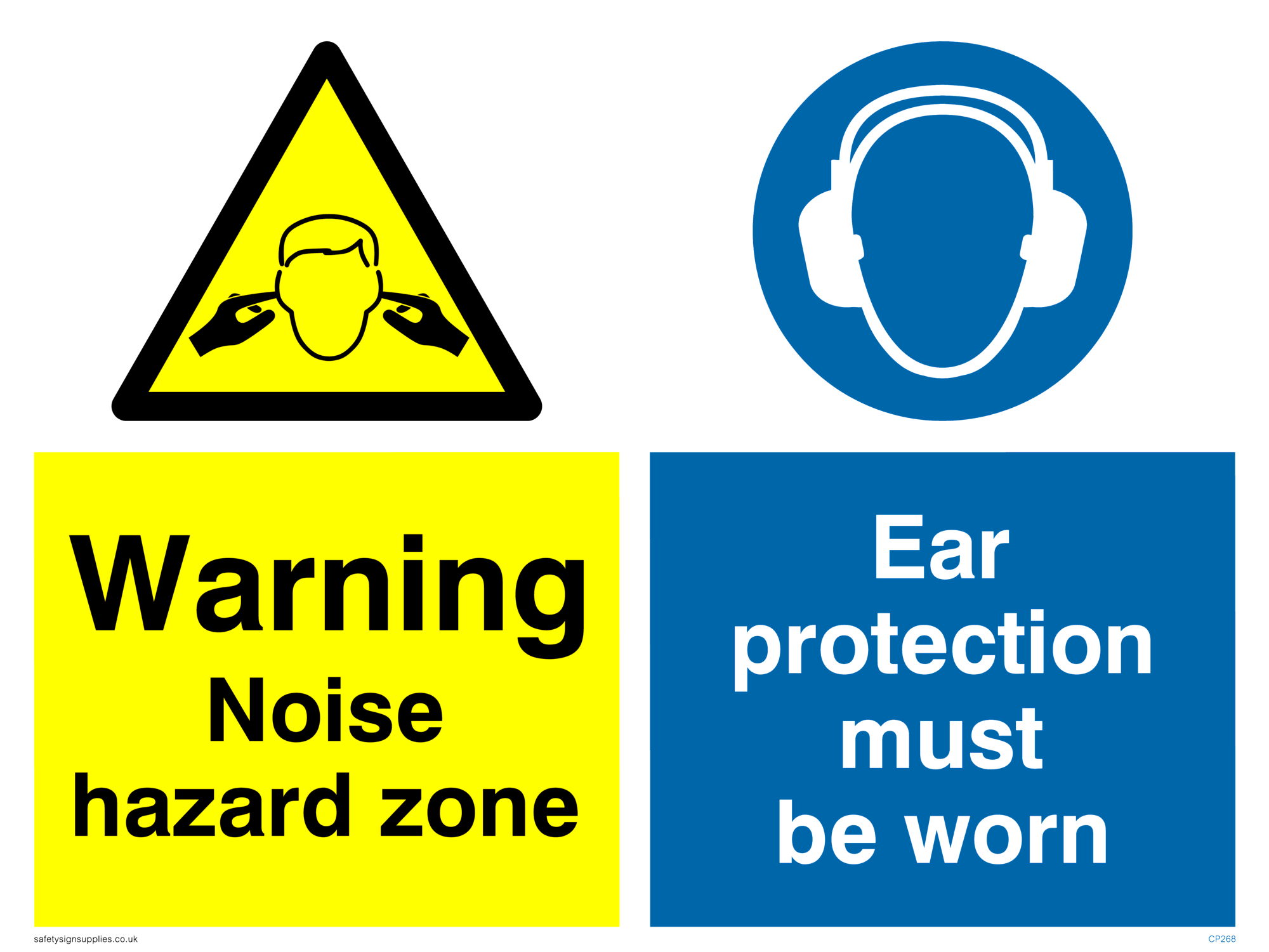 noise hazard zone ear protection must be worn from Safety Sign Supplies