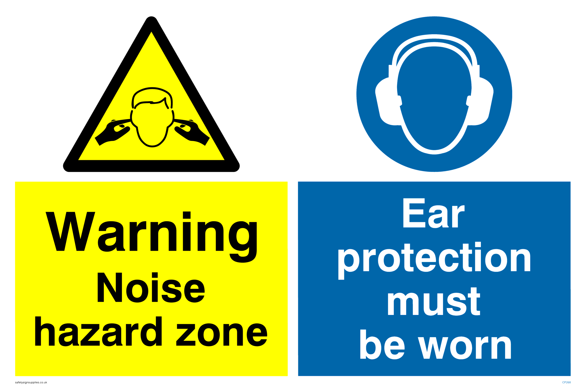 noise hazard zone ear protection must be worn from Safety Sign Supplies
