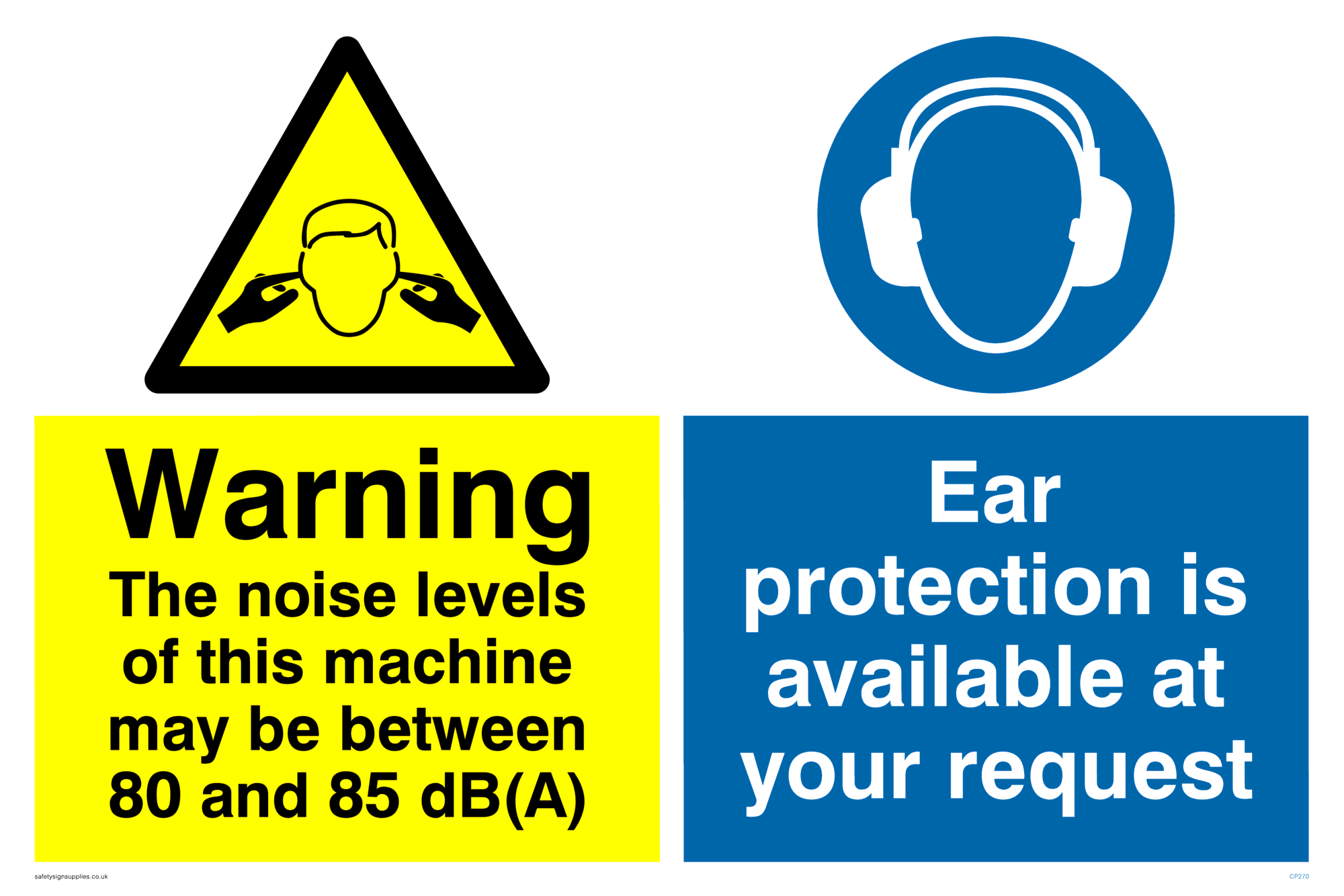 Machine noise between 80-85 db from Safety Sign Supplies