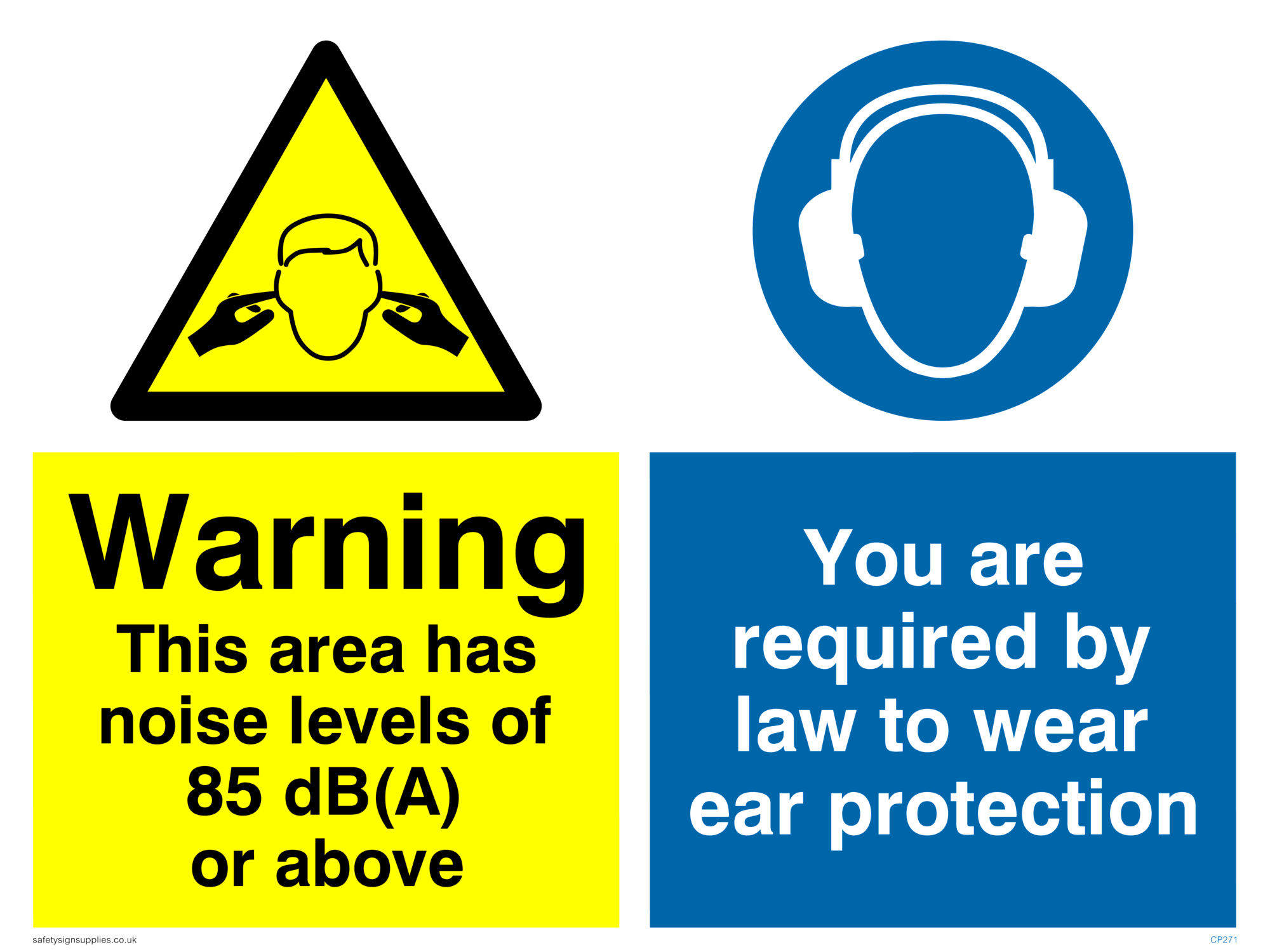 Noise level 85db or above from Safety Sign Supplies