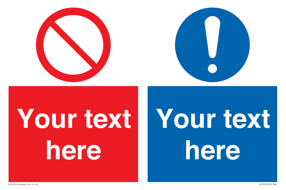 Custom Prohibition & mandatory combination Sign from Safety Sign Supplies