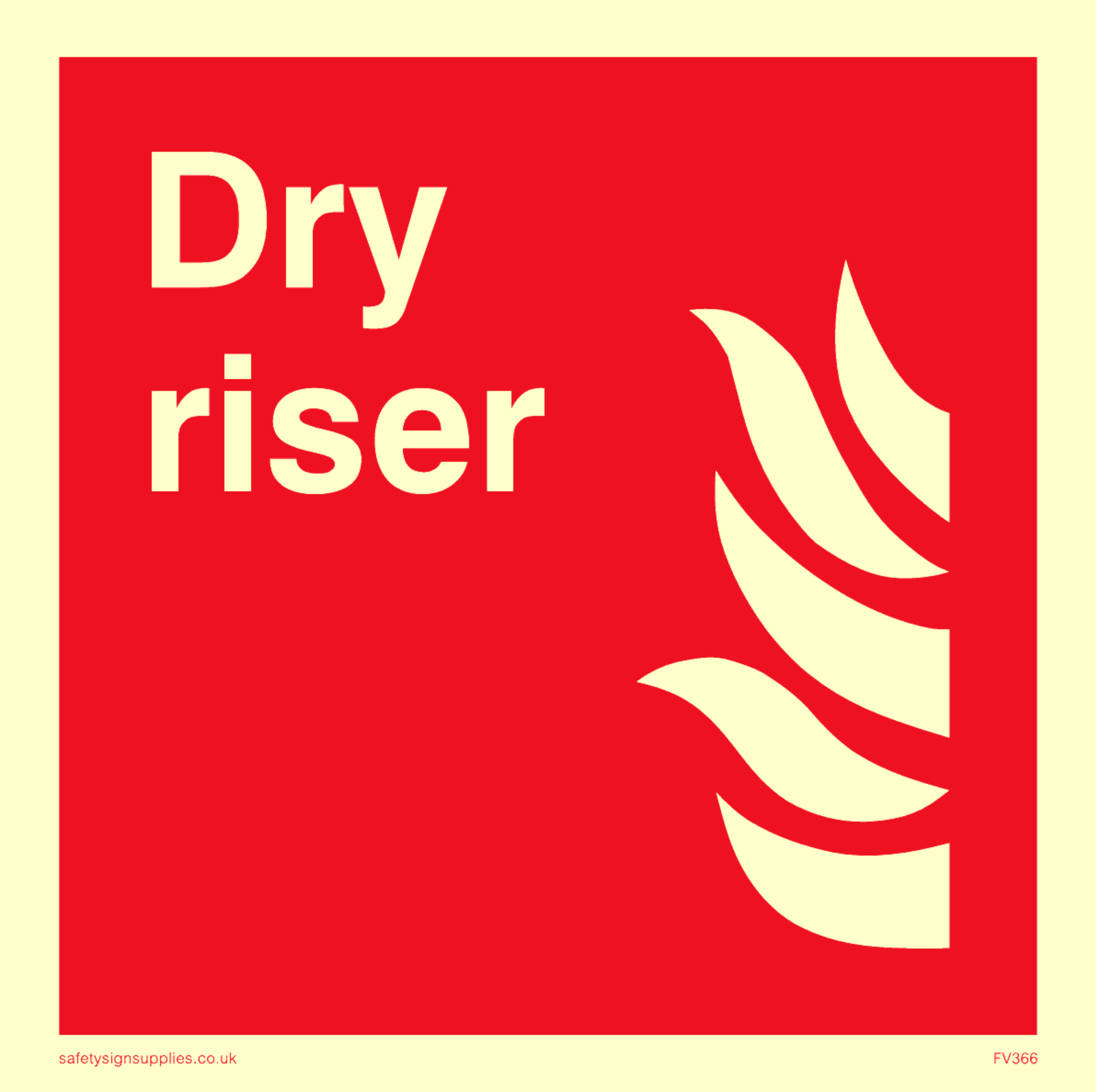 Dry riser sign from Safety Sign Supplies