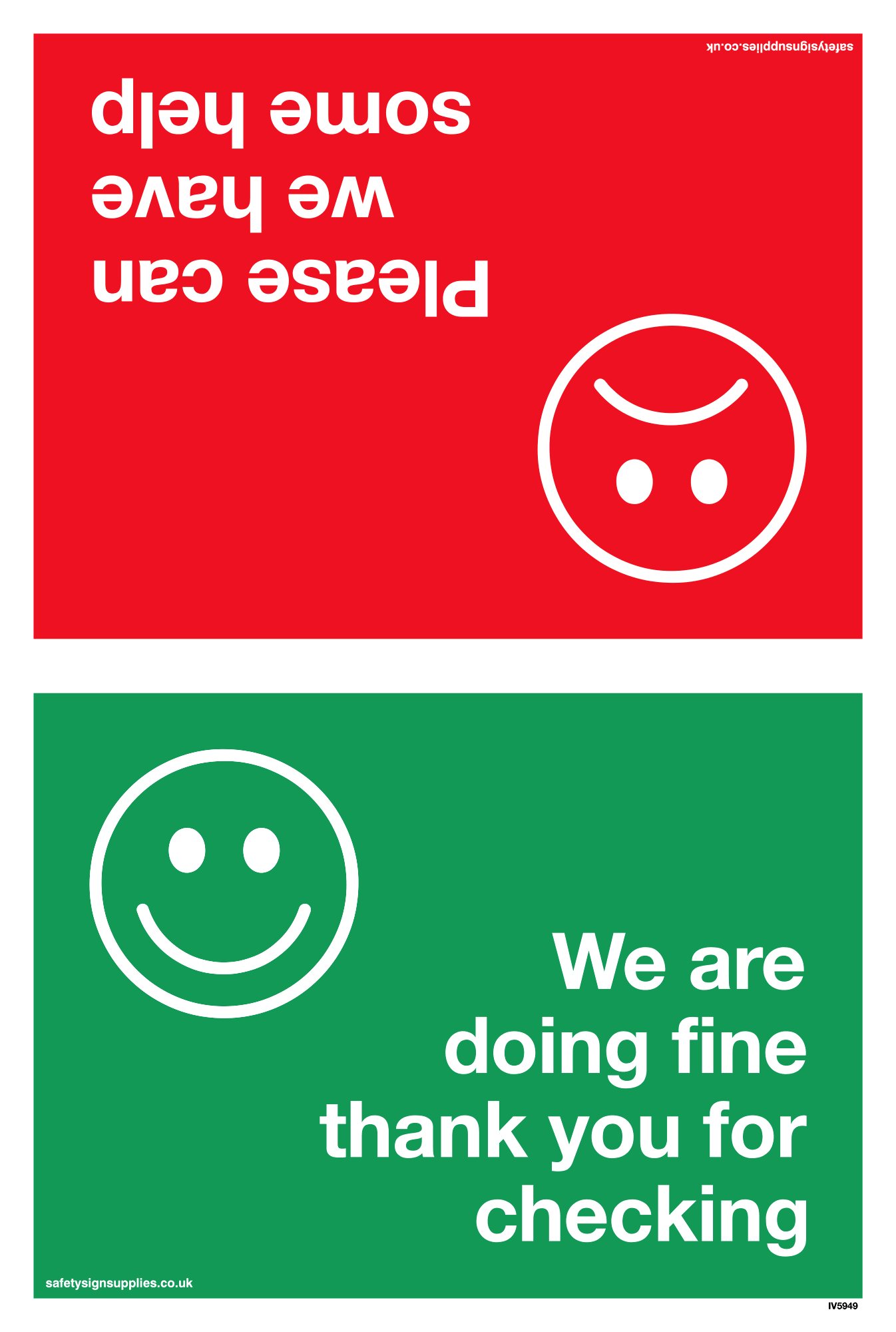 We're ok / Not ok from Safety Sign Supplies
