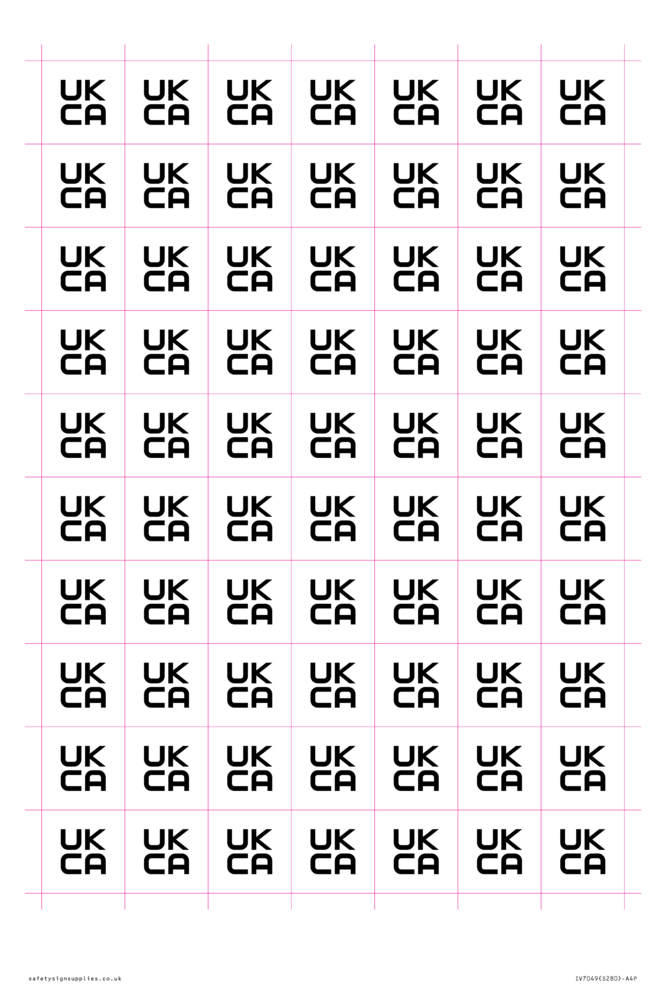 UKCA label sheet from Safety Sign Supplies