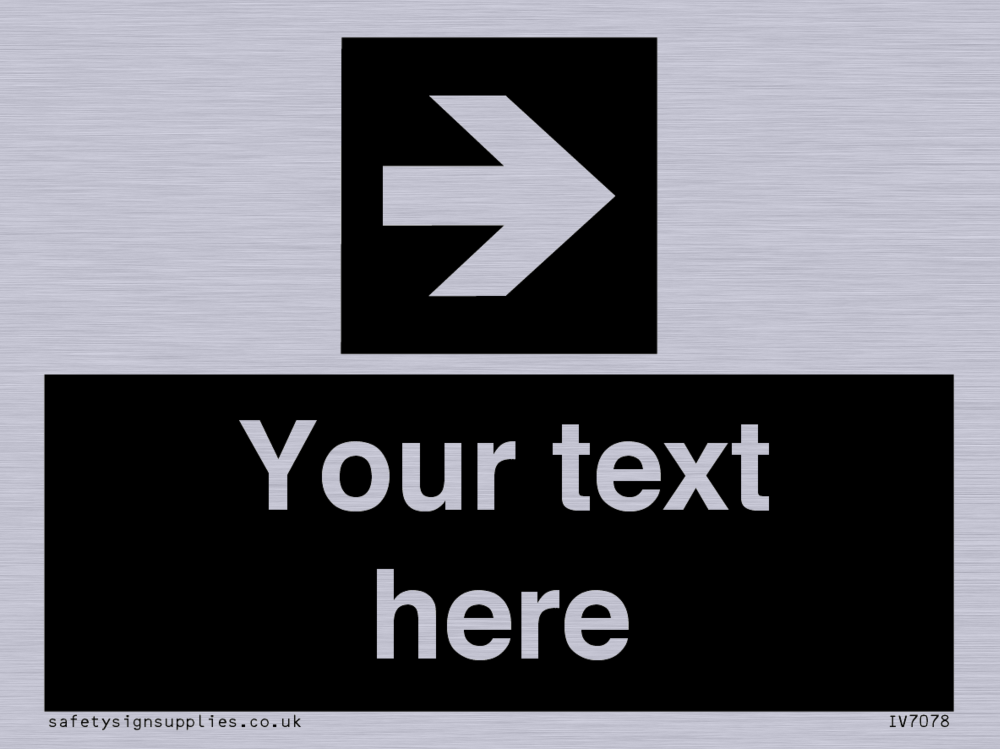 Custom Directional signage black arrow right from Safety Sign Supplies