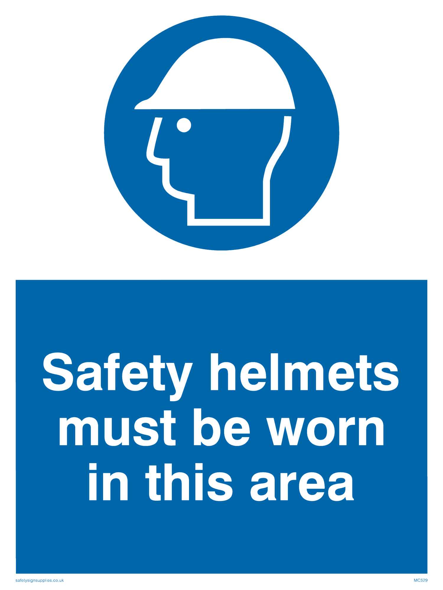 safety helmets must be worn in this area from Safety Sign Supplies