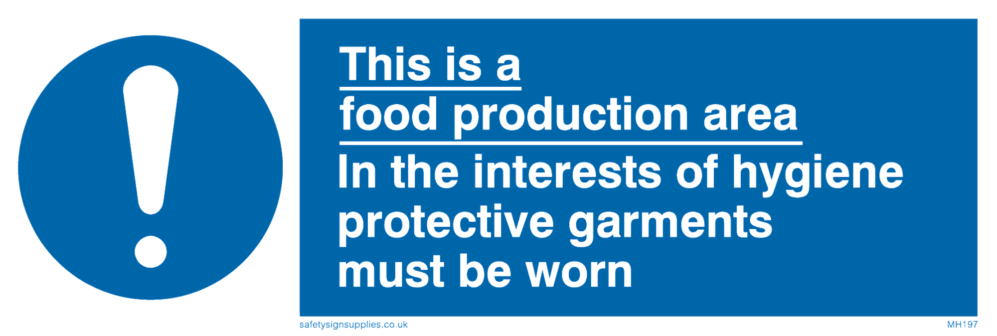 Food production hygiene PPE from Safety Sign Supplies