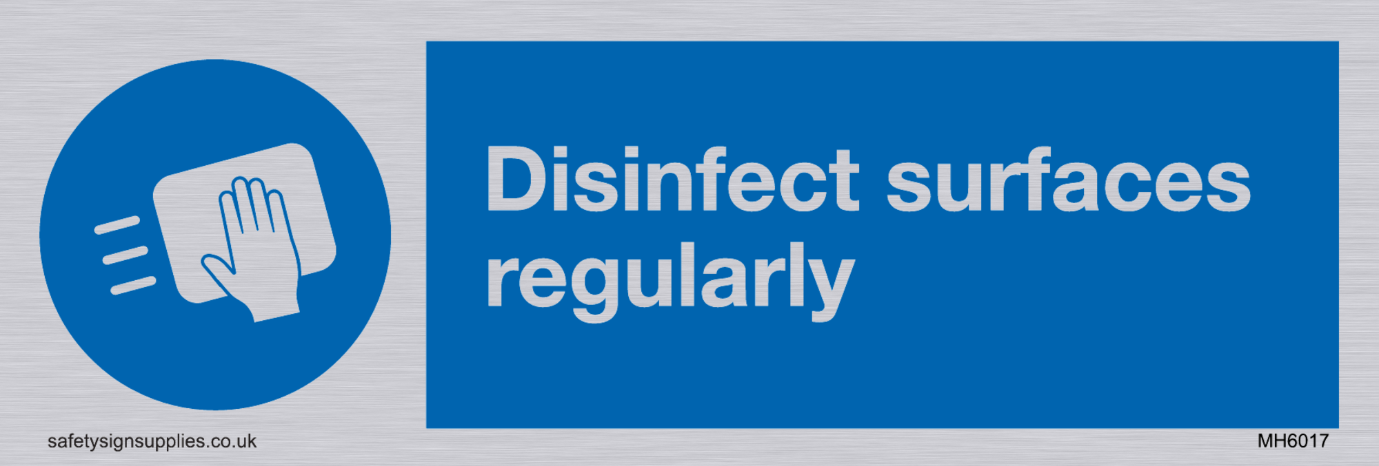 Disinfect surfaces regularly from Safety Sign Supplies