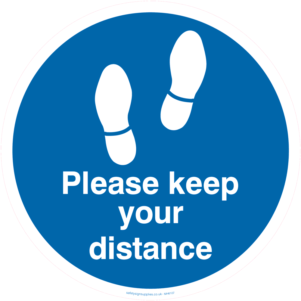 Please keep your distance - Blue/white from Safety Sign Supplies
