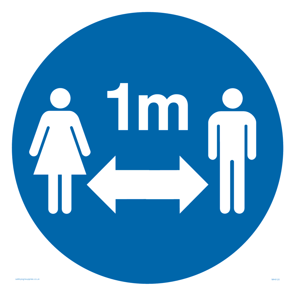 Social Distance 1m symbol from Safety Sign Supplies