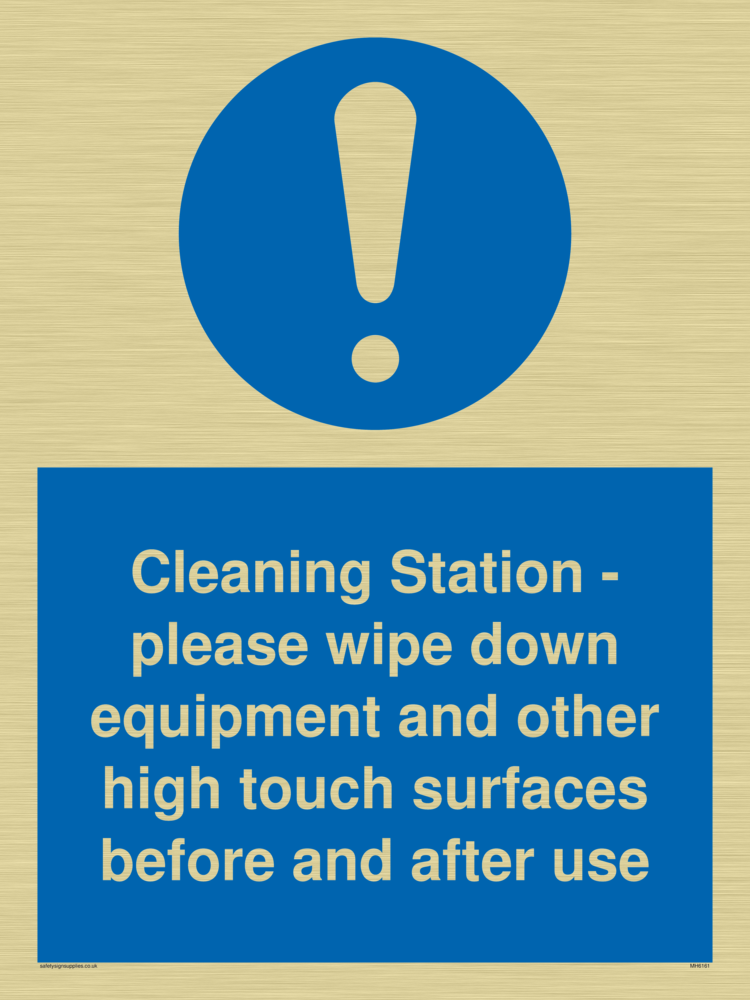 Cleaning Station - please wipe down equipment and other high touch ...