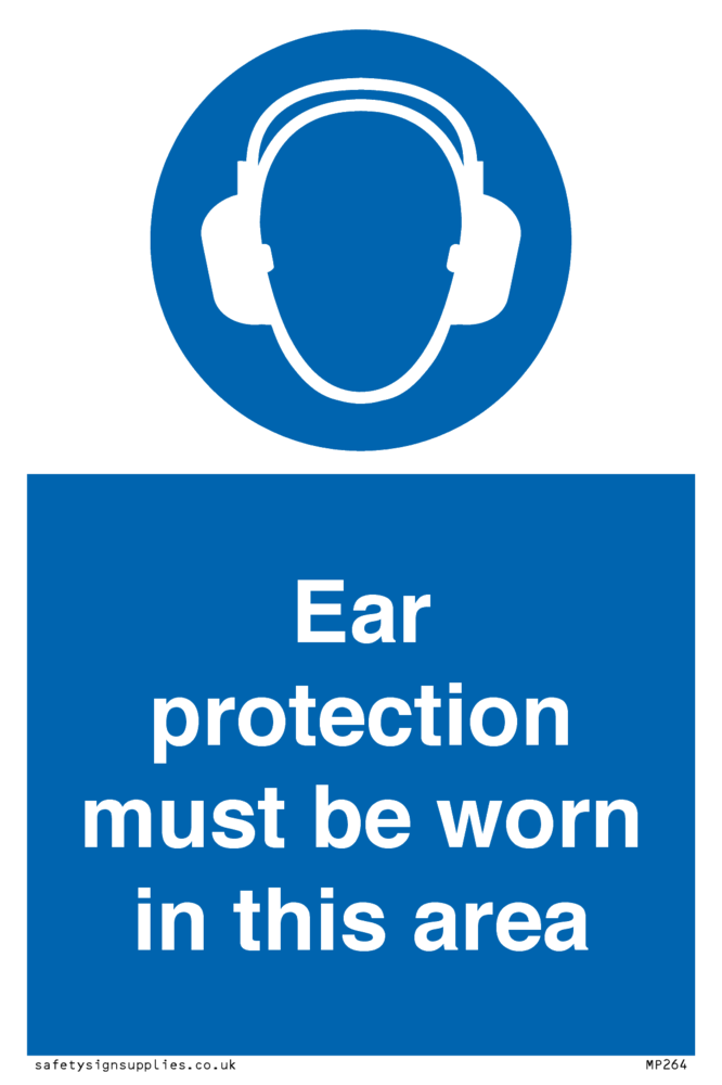 Ear protection in area from Safety Sign Supplies