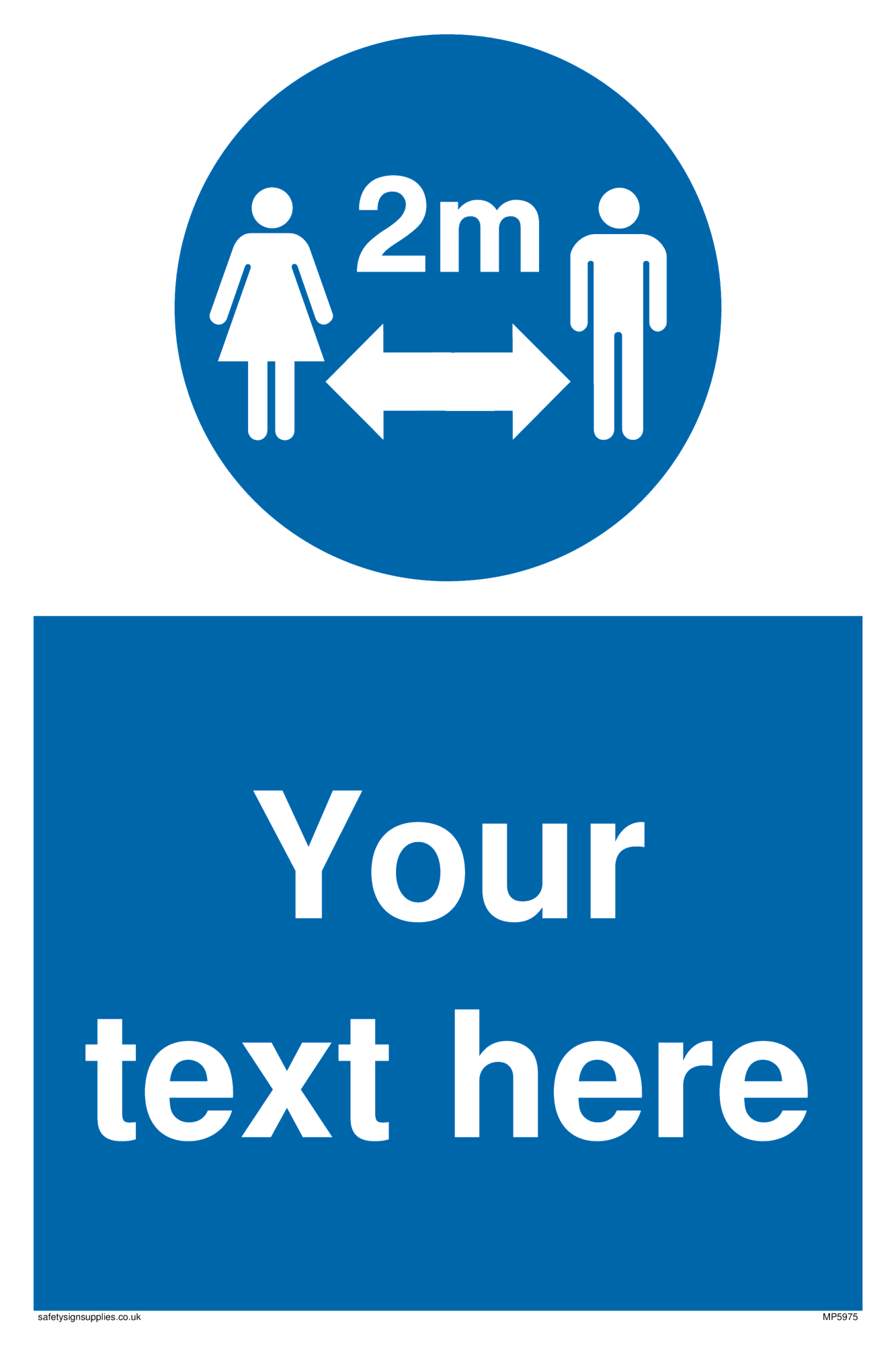 custom social distance sign from Safety Sign Supplies