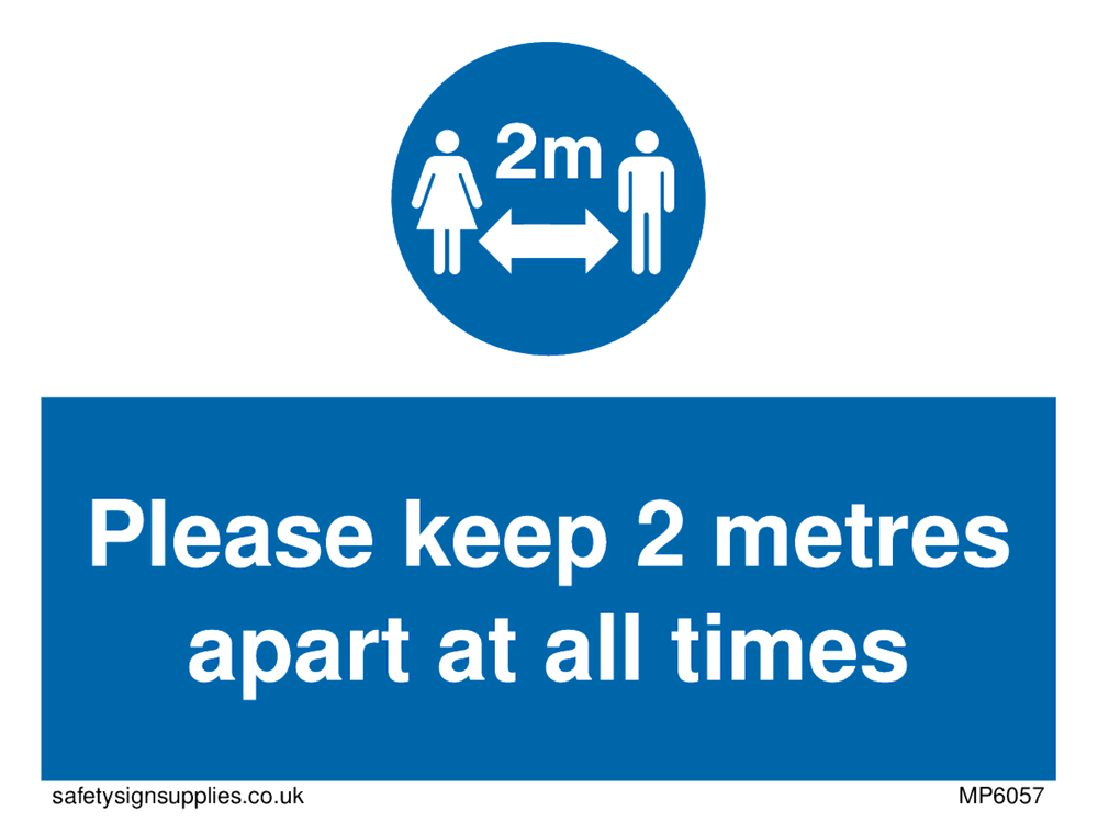 keep 2 metres apart at all times from Safety Sign Supplies