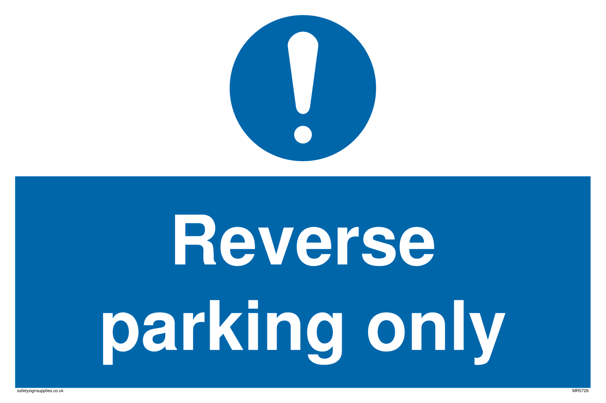 Reverse parking only Mandatory Sign from Safety Sign Supplies