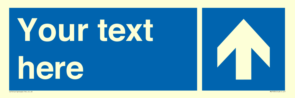 Custom directional sign blue arrow up from Safety Sign Supplies