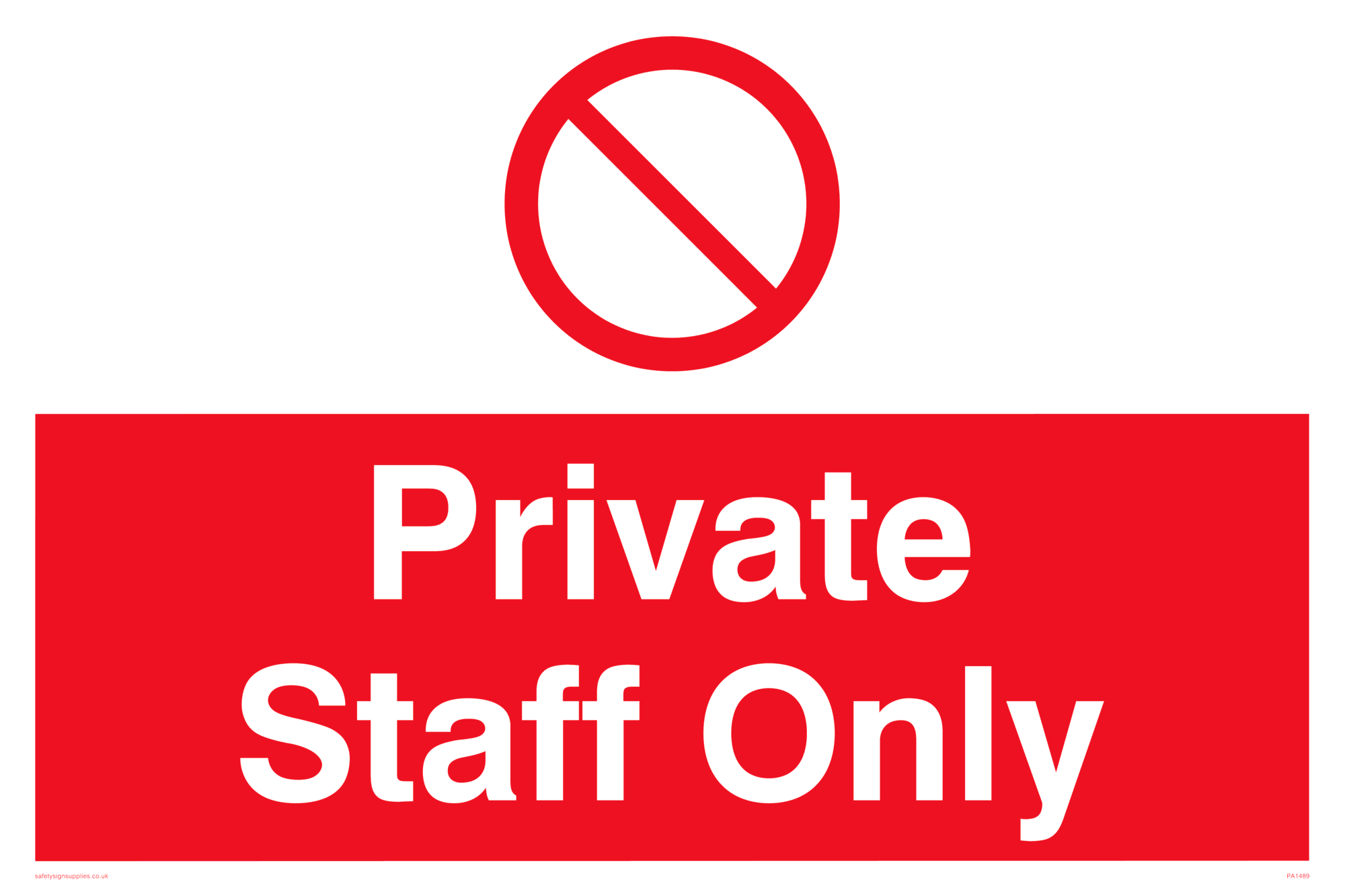 Private Staff Only sign from Safety Sign Supplies