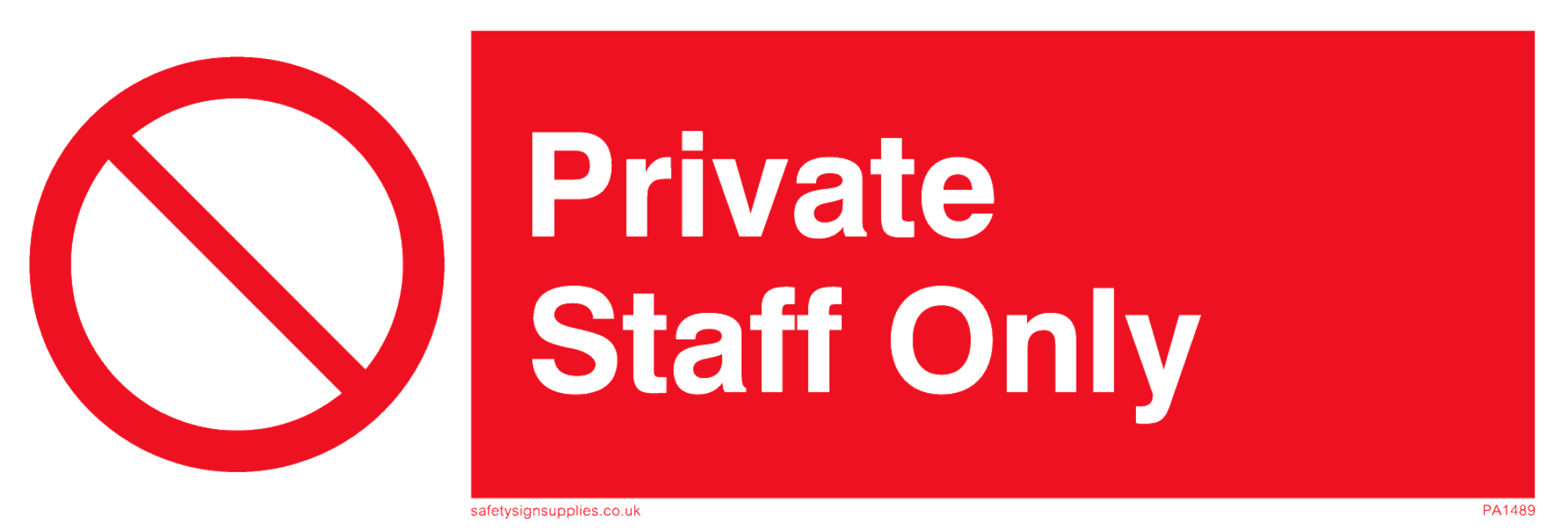 Private Staff Only from Safety Sign Supplies