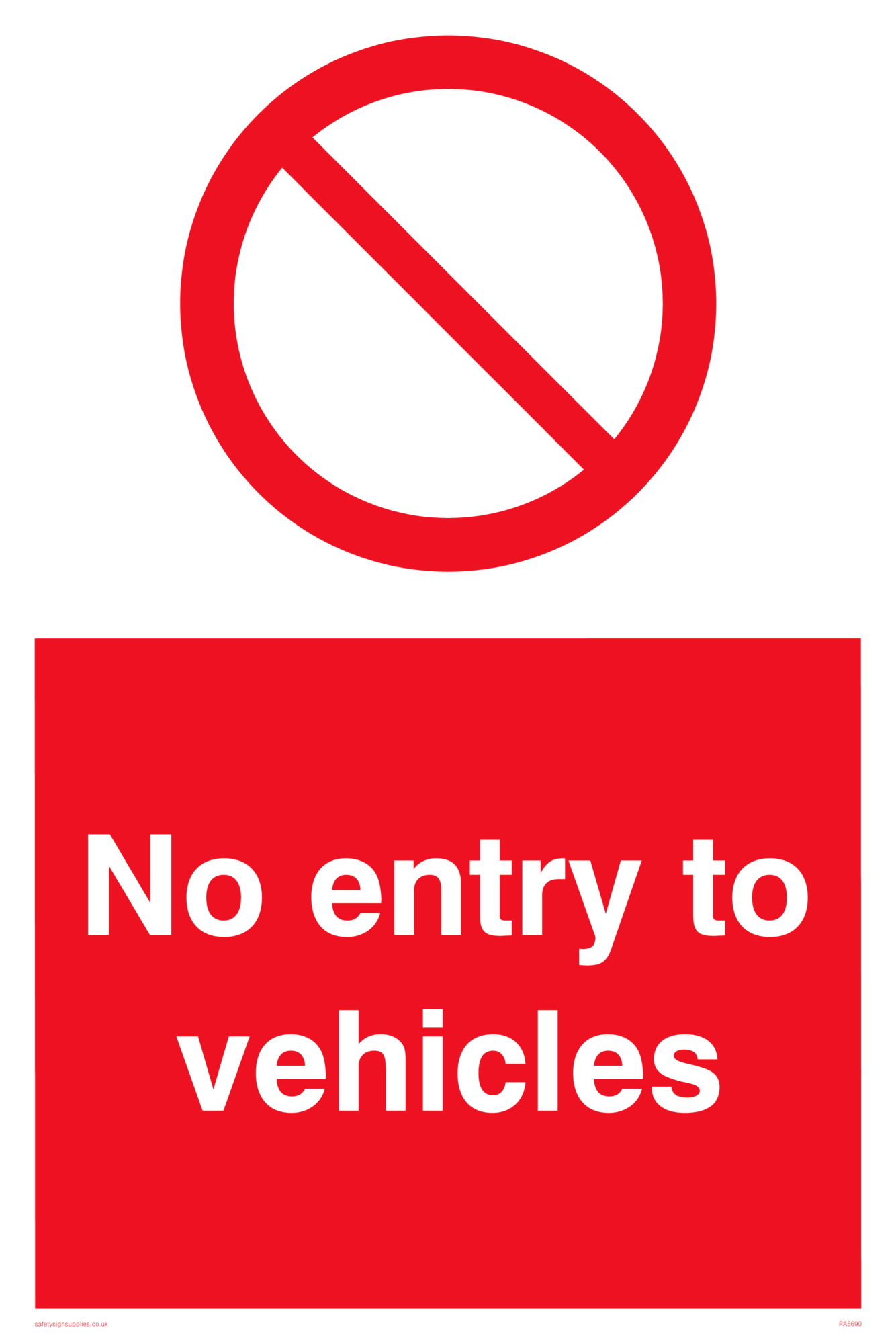 No entry to vehicles Prohibition Sign from Safety Sign Supplies