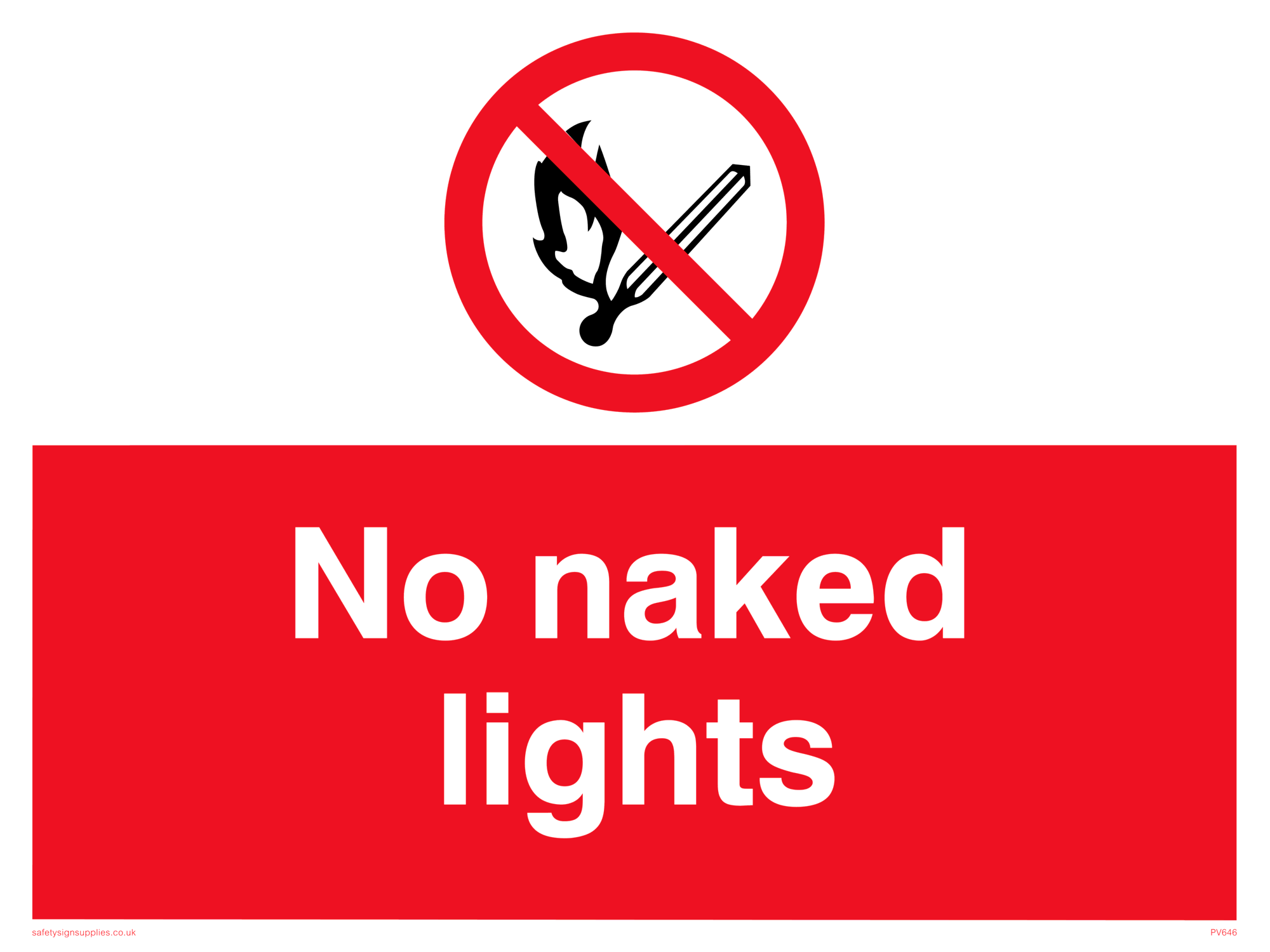 no naked lights - safety sign from Safety Sign Supplies