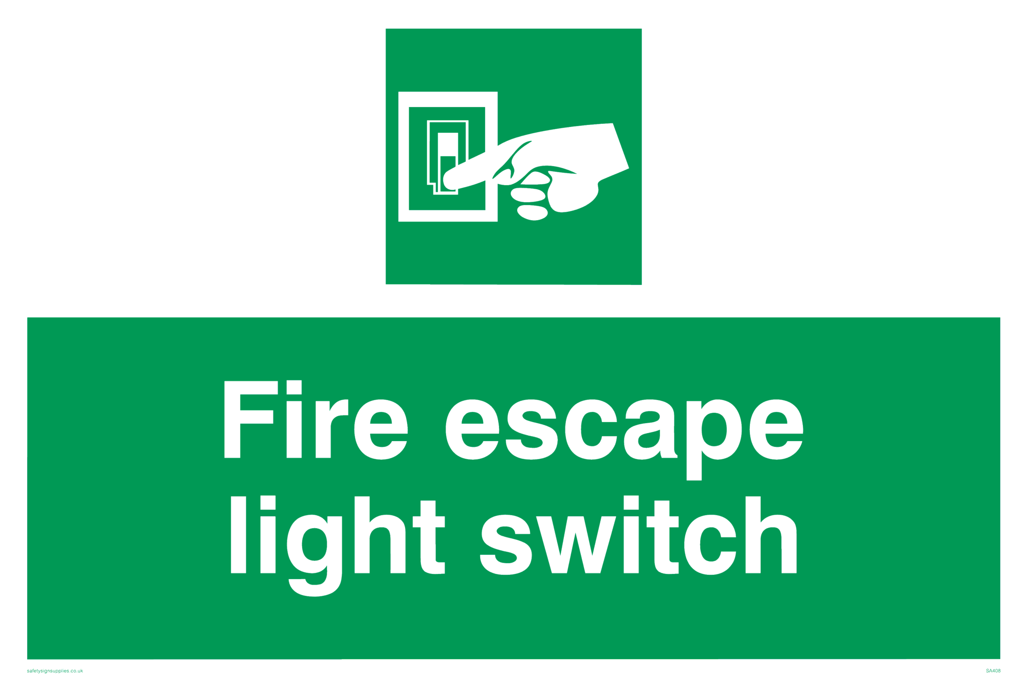 fire escape light switch sign from Safety Sign Supplies