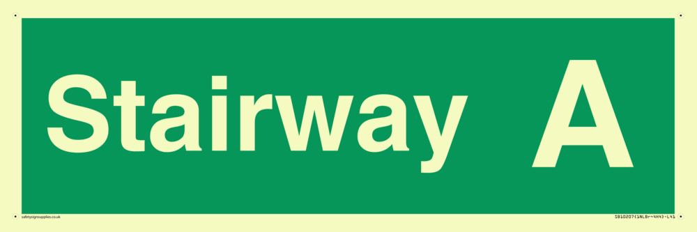 Stairway A - Fire safety: Approved Document B Wayfinding sign from ...