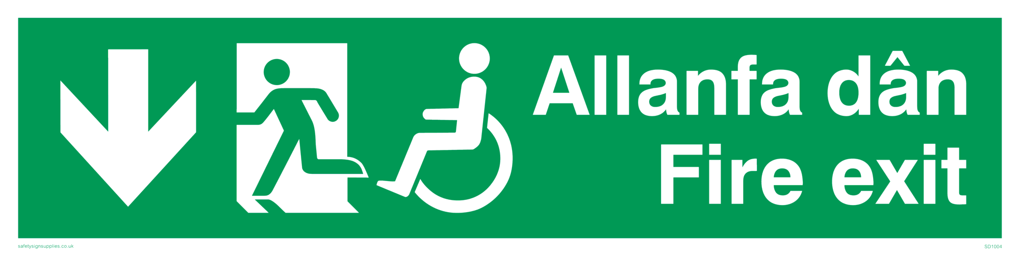 """allanfa dan / fire exit"" - disability safety sign" from Safety Sign ...