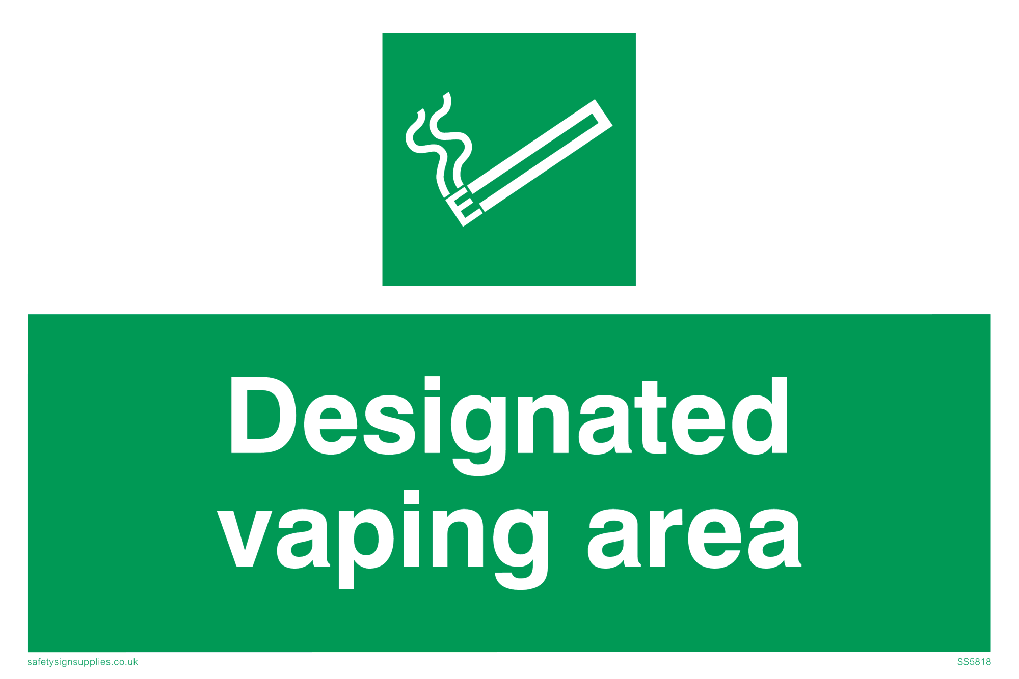 Designated vaping area from Safety Sign Supplies