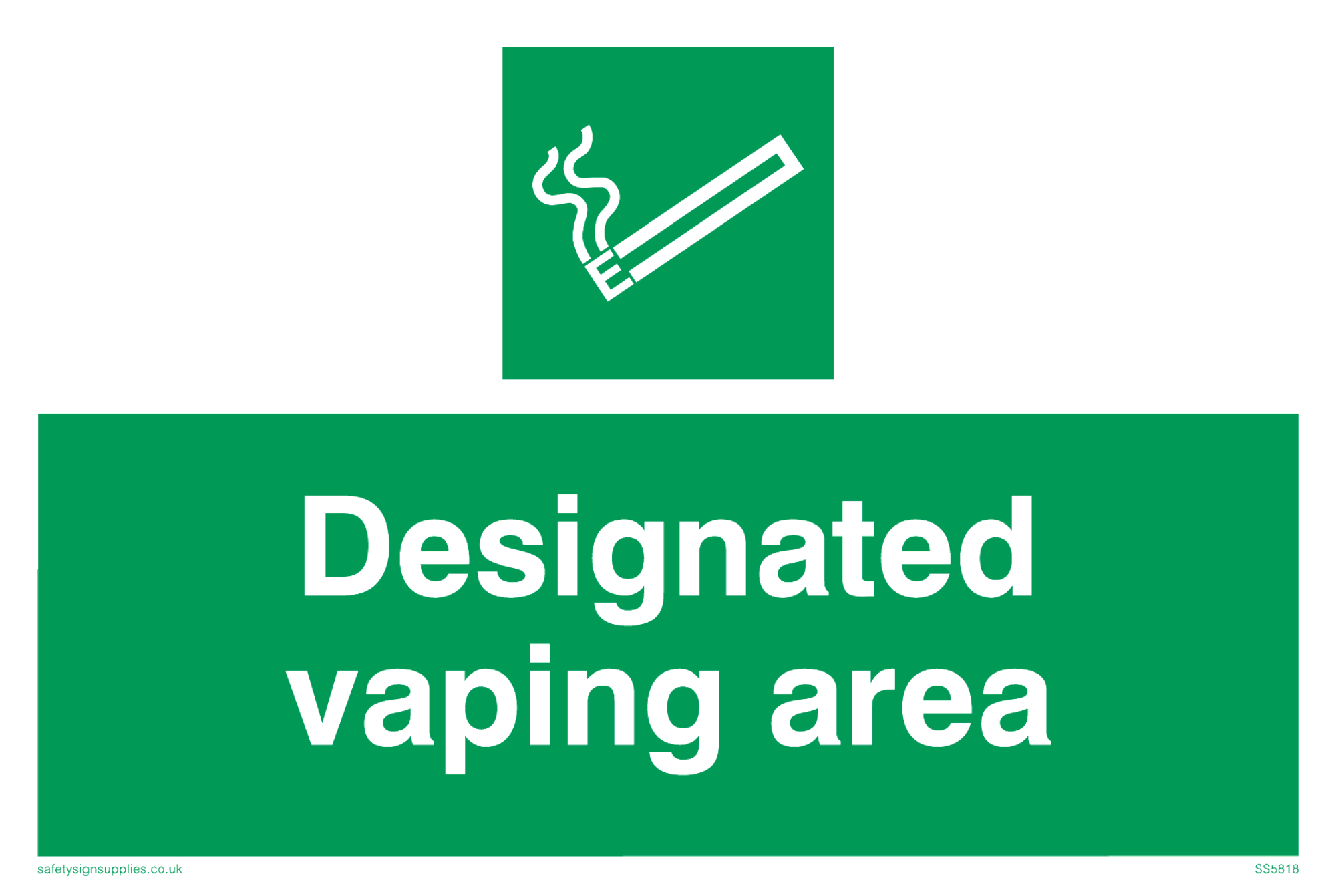 Designated vaping area from Safety Sign Supplies
