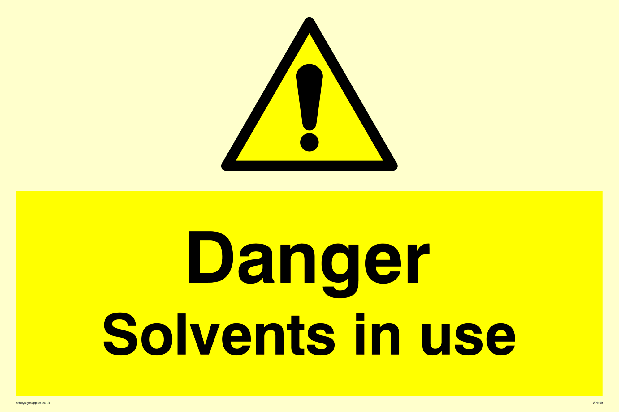 dangerous solvents in use from Safety Sign Supplies