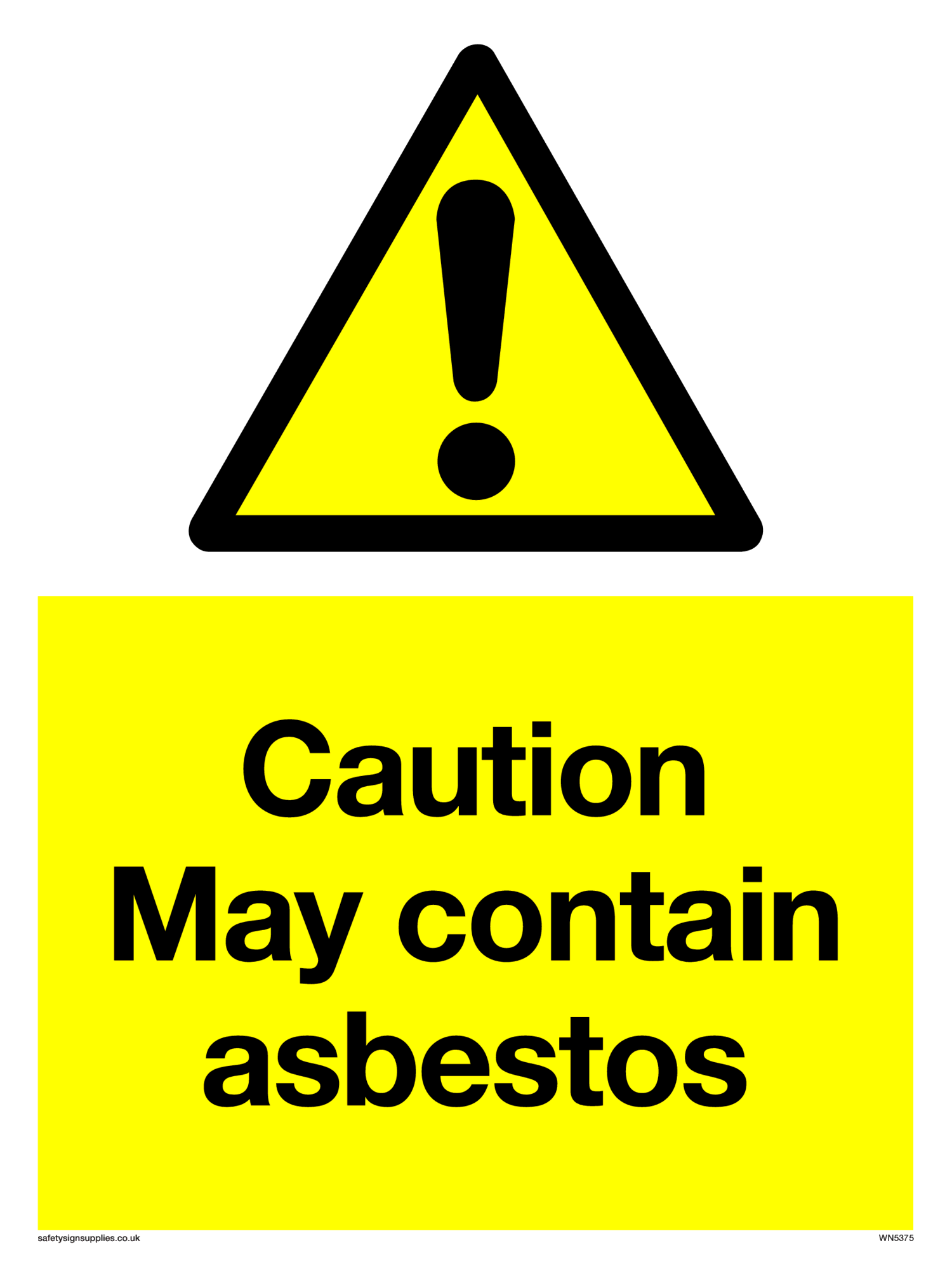 Caution May contain asbestos from Safety Sign Supplies