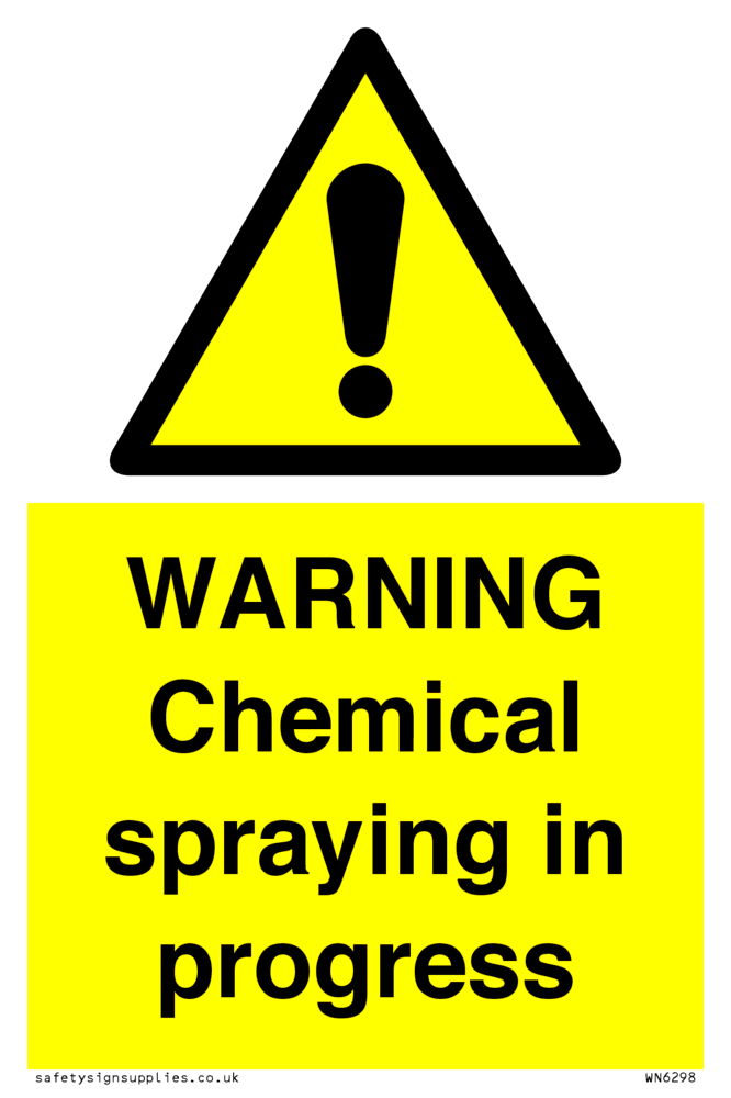 WARNING Chemical spraying in progress from Safety Sign Supplies