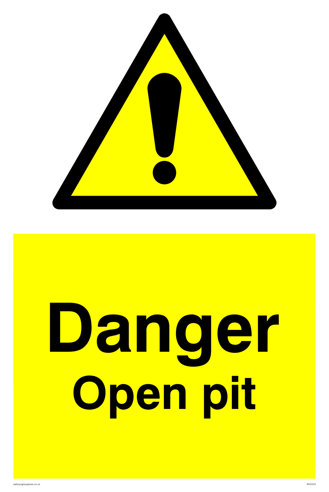 Danger Open Pit sign from Safety Sign Supplies