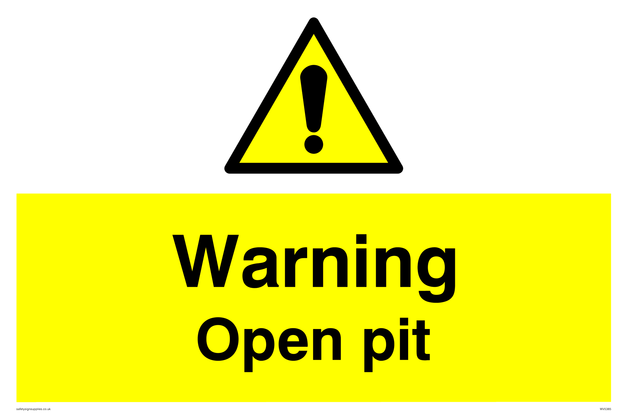 Warning Open pit from Safety Sign Supplies