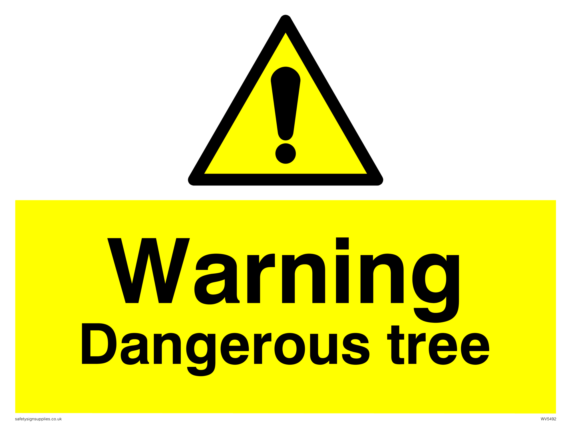 Warning Dangerous tree from Safety Sign Supplies