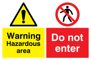 Warning Hazardous Area from Safety Sign Supplies