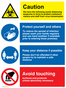 Social distancing measures for retail and business from Safety Sign ...