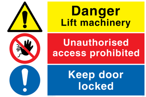 Danger Lift machinery from Safety Sign Supplies