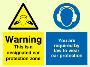 Designated ear protection zone from Safety Sign Supplies