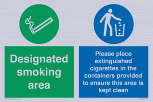 Designated smoking area Please place extinguished cigarettes in the ...
