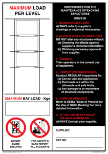 DRIVE-IN RACKING STRUCTURES from Safety Sign Supplies