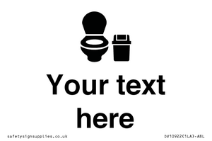 Custom information: WC toilet with Sanitary Bin from Safety Sign Supplies