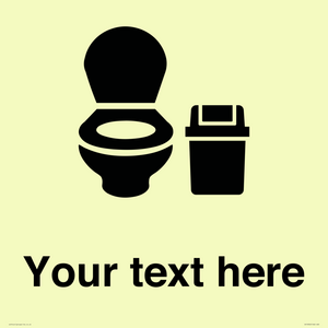 Custom information: WC toilet with Sanitary Bin from Safety Sign Supplies